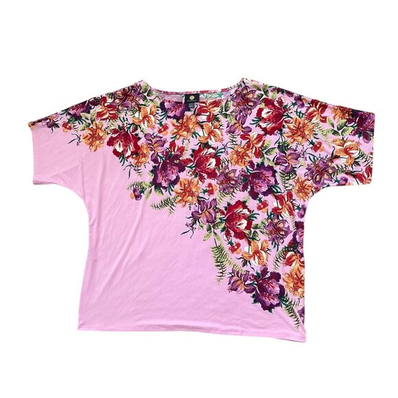 JM Collection | Tops | Jm Collection Womens L Pink Oversized Floral ...